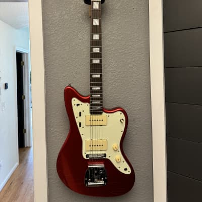 Warmoth/Fender P90 Jazzmaster Fiesta Red W/ HSC | Reverb