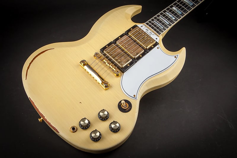 Gibson SG Custom Shop Historic Heavy Aged 3pu Classic White | Reverb