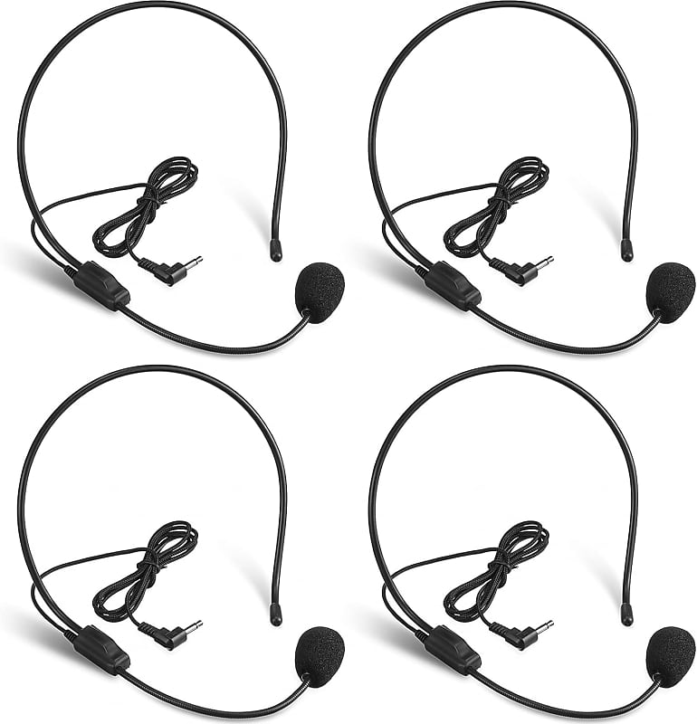 4 Pieces Headset Microphone, Flexible Boom for Voice | Reverb