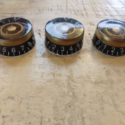 Gibson style, "Gold & Black speed knob" 3 Knob Set | Reverb