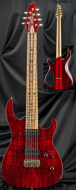 Kiesel DC7X 4th of July Red Spalted Maple WoW amazing top and | Reverb