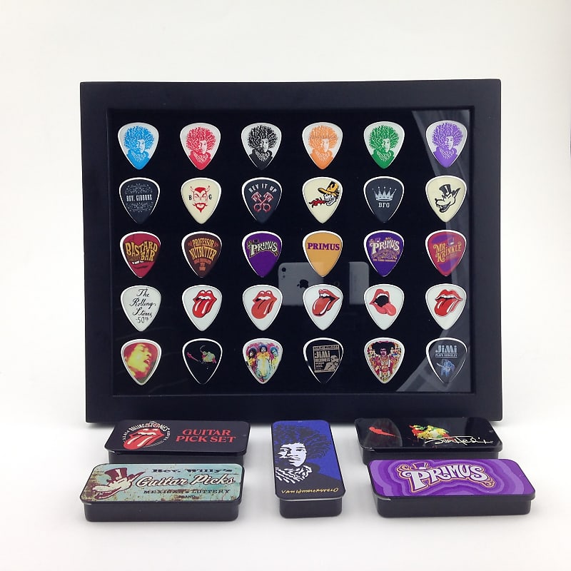Plectrum Spectrum™ 8" x 10" Black Guitar Pick Display Frame - | Reverb
