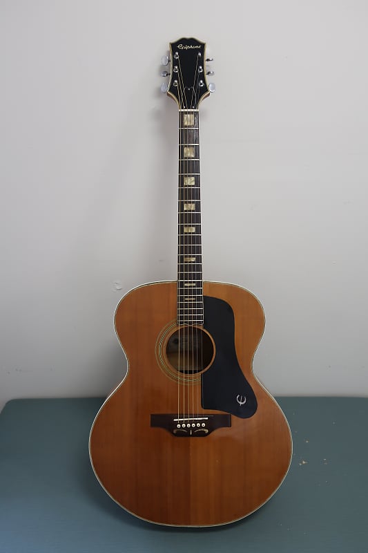 Vintage 1970s Epiphone FT-570BL 1970s - Natural MIJ Jumbo 6 | Reverb