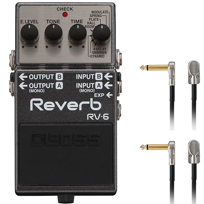 BOSS RV-6 Digital Reverb Guitar Effects Pedal w/ Patch Cables | Reverb