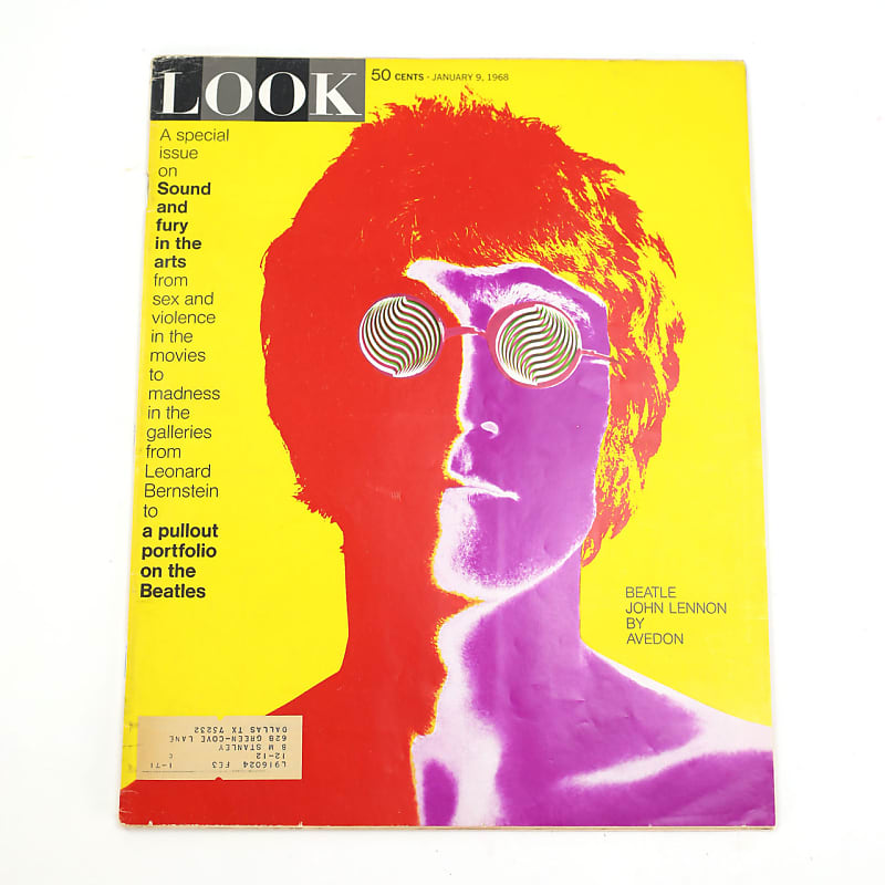 Look Magazine John Lennon Avedon Cover January 9 1968 | Reverb