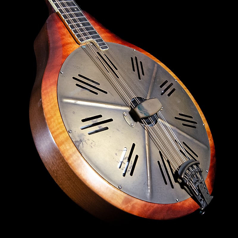 National RM-1 Resonator Mandolin, Brass Cover, Maple, Walnut | Reverb
