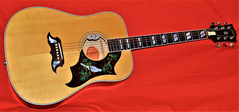 GIBSON '60's DOVE MASTERBUILT. ANTIQUE CHERRY. FLAME MAPLE. | Reverb