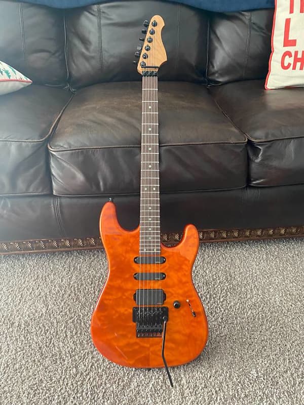Warmoth 7/8 Strat 2022 - Sunset Orange | Reverb