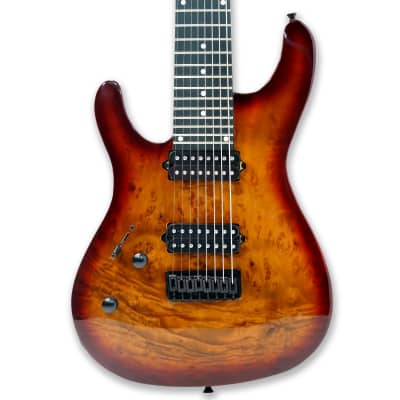 Left-handed 8 String Electric Guitar Maple Neck Burl poplar | Reverb