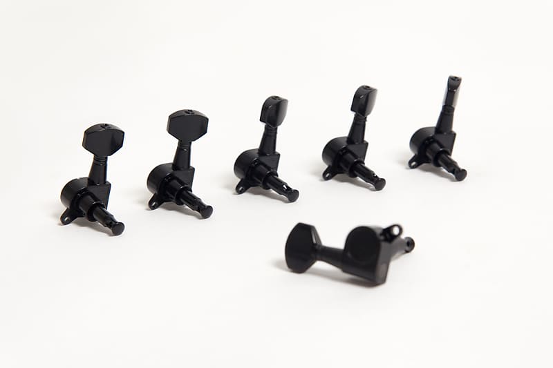 Set of 6 in line Black machine heads | Reverb