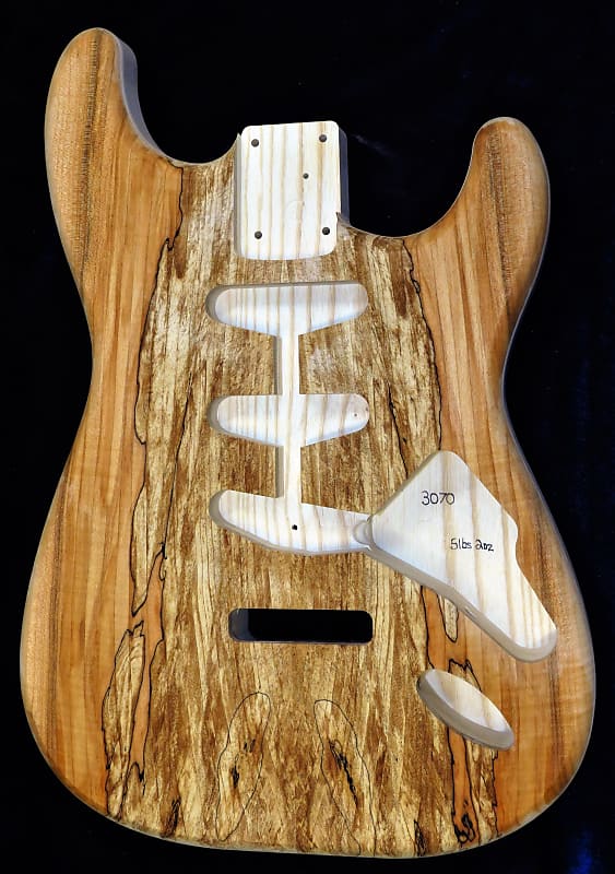 Flamed Spalted Maple Top/ Ash Wood Strat Style body - | Reverb