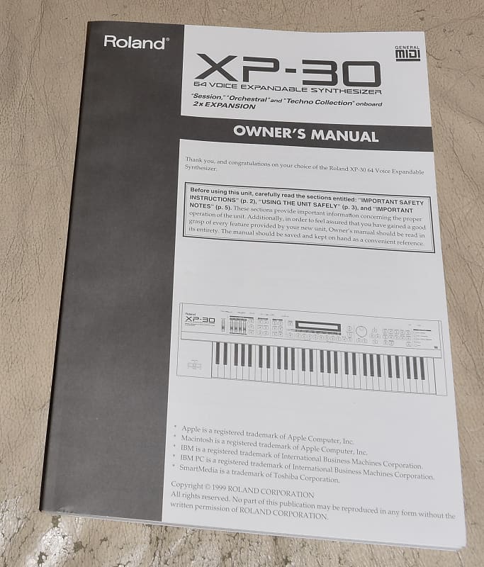 Roland XP-30 Owner's Manual | Reverb Australia
