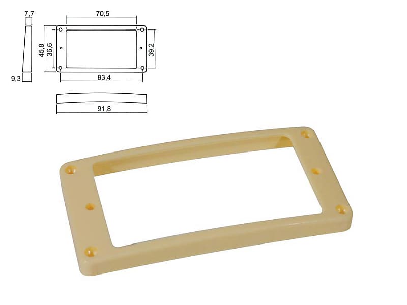 Pickup ring, humbucker, plastic, ivory, slanted, height: 7,7x | Reverb