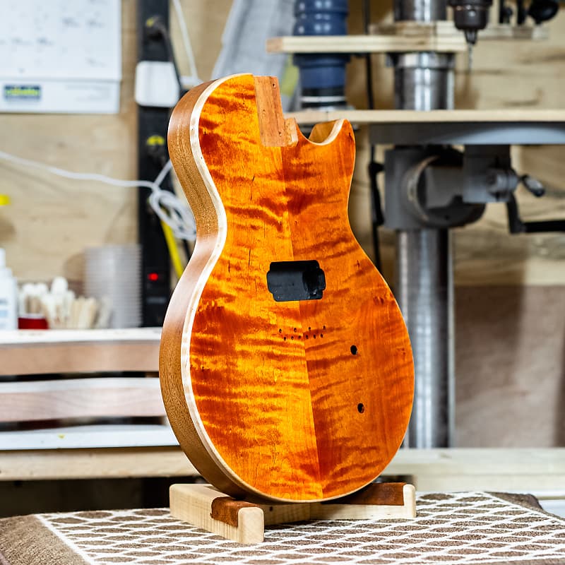 LP Jr. style bolt on Body / Figured Maple & Mahogany LP Jr. | Reverb