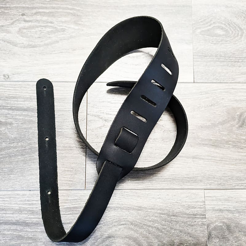 Unbranded Leather Guitar Strap - Black Leather | Reverb