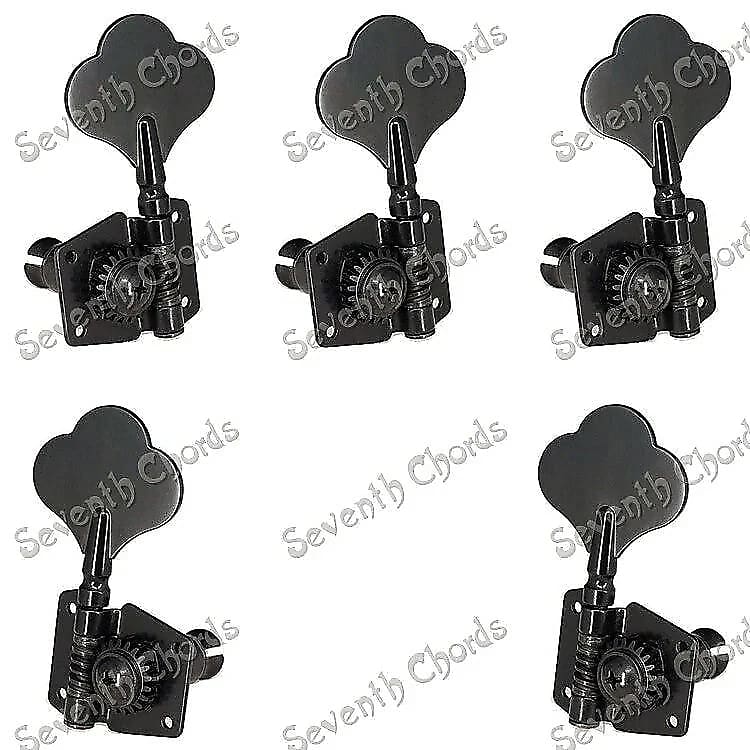 3R+2L Black 5 String Bass Guitar Tuning Pegs Machine Heads | Reverb