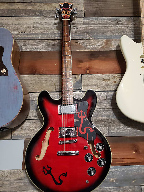 The Red Devil - Customized 335 style semihollow electric | Reverb