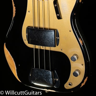 Fender Custom Shop 1958 Precision Bass Heavy Relic Aged Black | Reverb