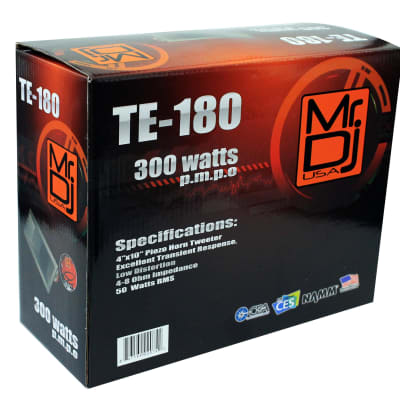 MR DJ TE-180 Piezo Horn Tweeter 4"x10" 300 Watts Piezo | Reverb