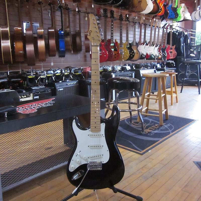 Cort Strat Left Handed Electric Guitar Black | Reverb