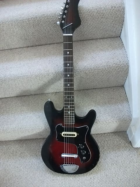 Riviera guitar 1970's cherry sunburst | Reverb