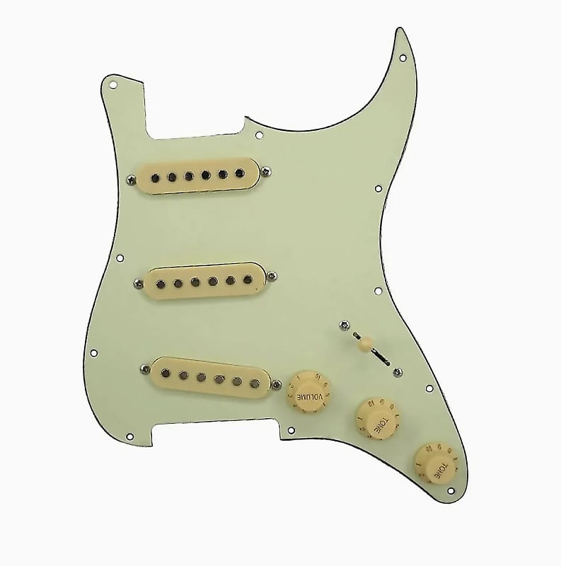 Mint Green Strat Style Guitar Prewired Loaded Pickguard | Reverb