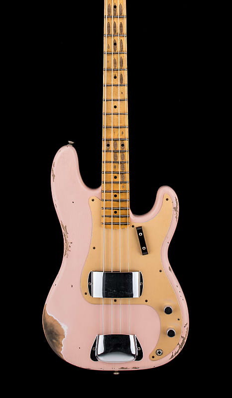 Fender Custom Shop '58 P Bass Heavy Relic - Aged Shell Pink | Reverb