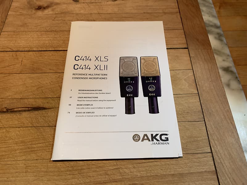 AKG C414 XLS/ XLSll MICROPHONE MANUAL- MINT! MAKE OFFER! | Reverb