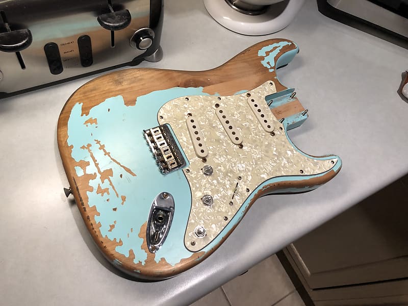 Strat Daphne Blue Relic Body | Reverb