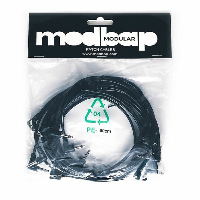 Modbap Modular 60cm Right Angle Patch Cables (black, pack of | Reverb