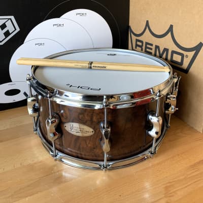Snare Drum - J&J Custom DrumWorks Walnut Burl Wood Artisan | Reverb