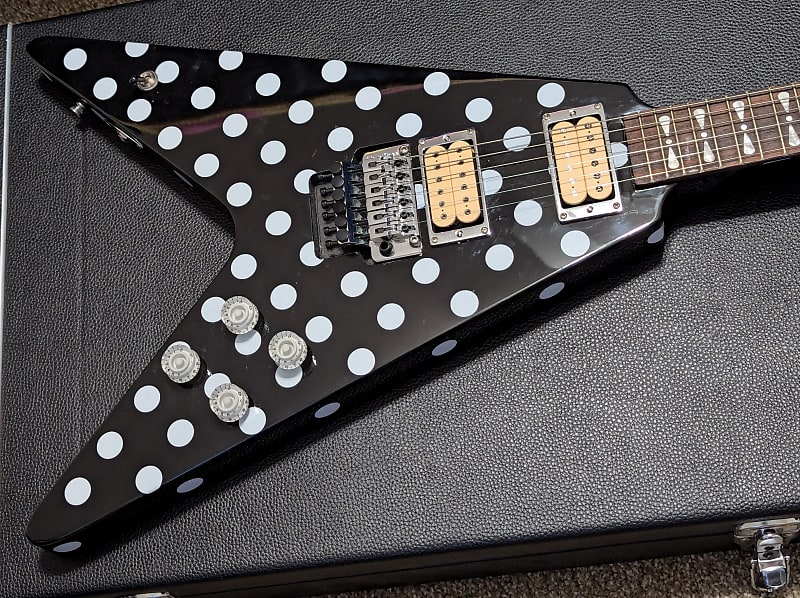 Custom Build Randy Rhoads Polka Dot Flying V Guitar | Reverb