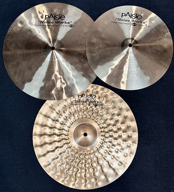 Paiste 12/14/14" NoiseWorks Triple Raw Smash Cymbals - | Reverb UK