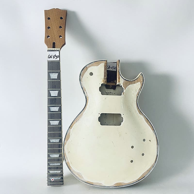 White Les Paul LP Style Guitar Body with Neck and Rosewood | Reverb