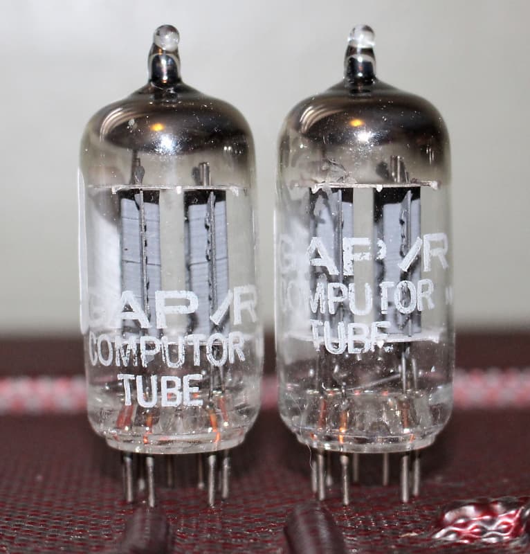CBS 12AX7 ECC83 PERFECT MATCH PAIR LONG PLATE HALO GETTER | Reverb