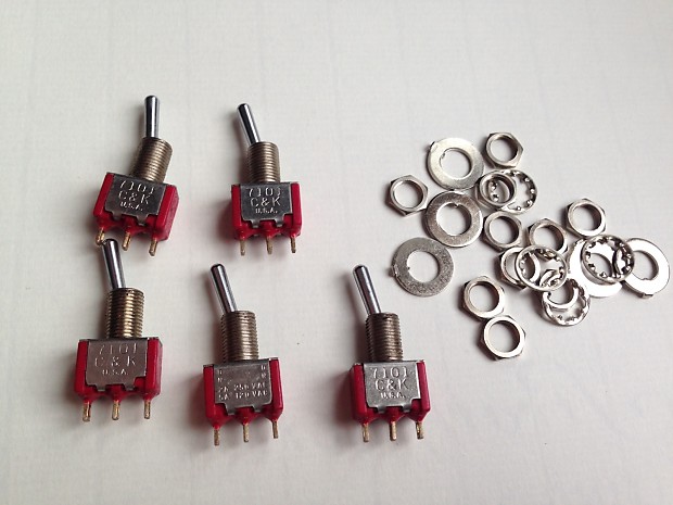 (x5)Vintage NOS C&K 7101 Switch, SPDT, 5A, Guitar Pickup | Reverb