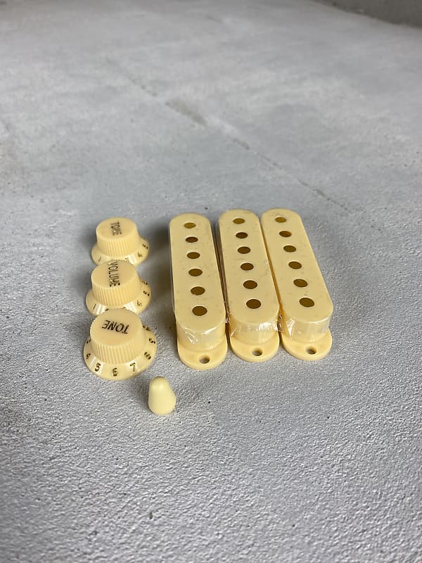 Spring break SALE! Silver Sky Core / Se Cream pickup covers | Reverb