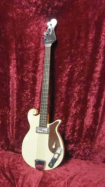 **Super Rare** Premier Multivox Scroll Bass 1960's White w/ | Reverb