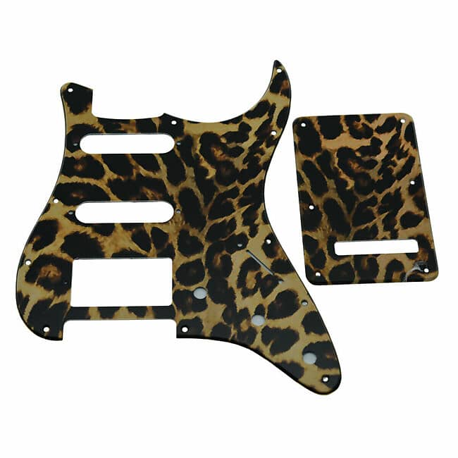 New Pickguard HSS + Backplate STRATOCASTER " Leopard Gecko " | Reverb