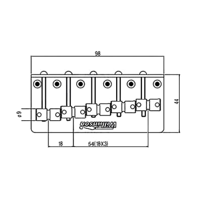 Wilkinson WBBC-5 BLACK 5-String Bass Bridge, Vintage Brass | Reverb
