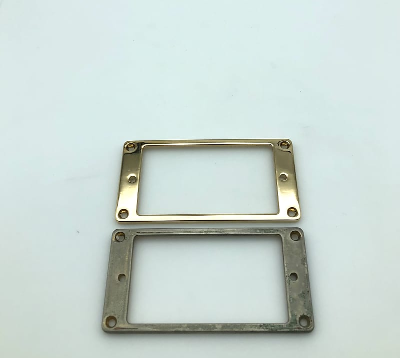 Metal Humbucker Pickup Rings Relic’d Gold / Gold | Reverb