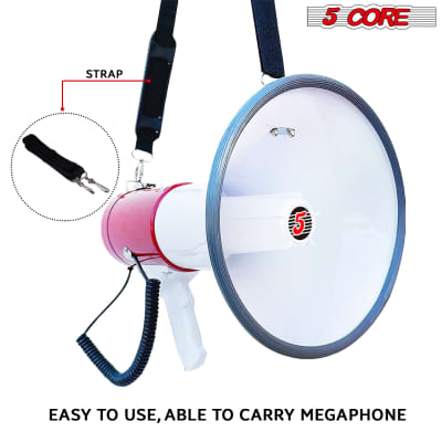5Core Megaphone Handheld Bullhorn Loud Speaker Cheer Bull | Reverb