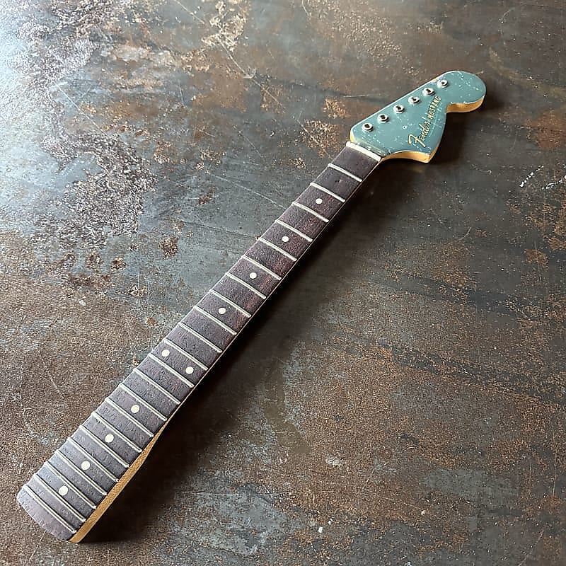 MG-69 MIJ Fender Mustang Neck Relic’d Nitro Finish Aged Lake | Reverb