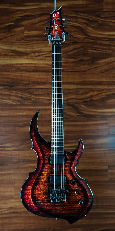 ESP Custom Original Series FRX FR Glitter Storm Red | Reverb