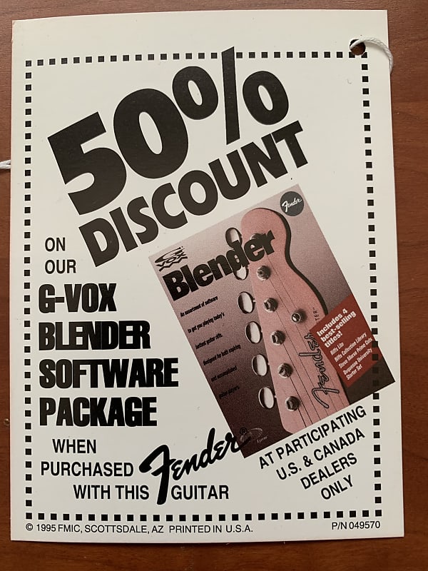 Fender Hang Tag 1995 GVOX | Reverb