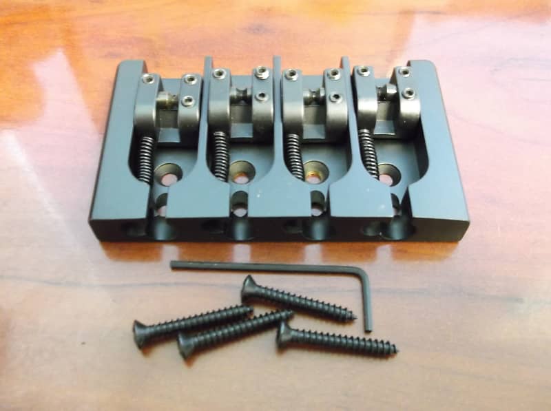 Hipshot 4-String A Style Brass Bass Bridge, BLACK, .718" | Reverb