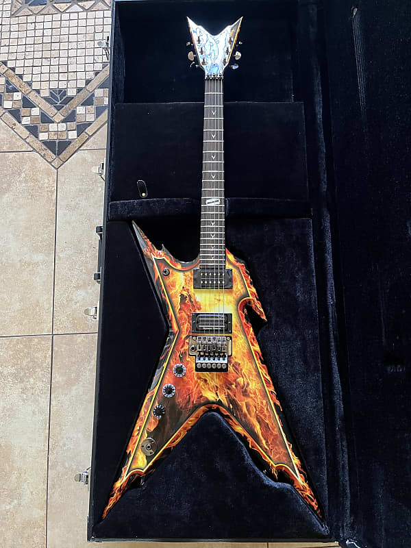 Left Handed Dean Dimebag Razorback 2008 Explosion w/ Case | Reverb