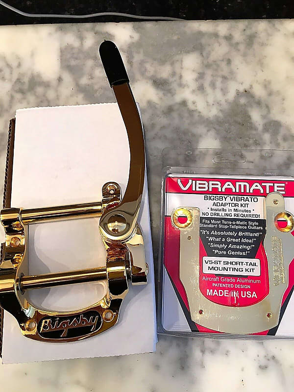 Bigsby B5G Vibrato Tailpiece & Vibramate V5-ST-G Short Tail | Reverb