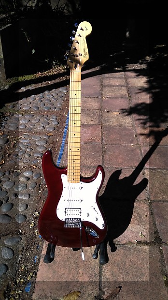 1996 Fender 50th Anniversary MIK Squier Stratocaster Maroon | Reverb