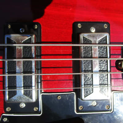 Teisco Kay K-2B Bass Guitar, 1960's, Red Finish, 30" Scale | Reverb